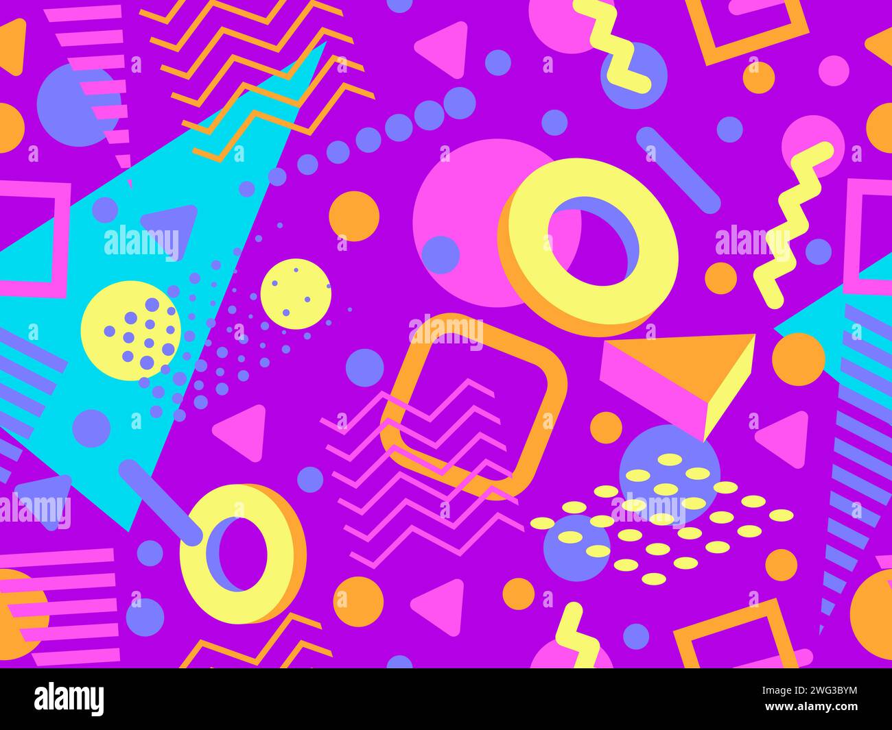 Memphis seamless pattern with geometric shapes in 80s and 90s style ...