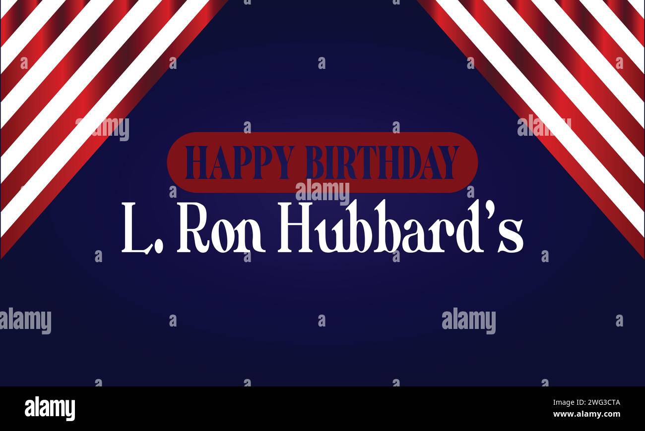 L. Ron Hubbard's Birthday Stylish Text Design Stock Vector Image & Art ...