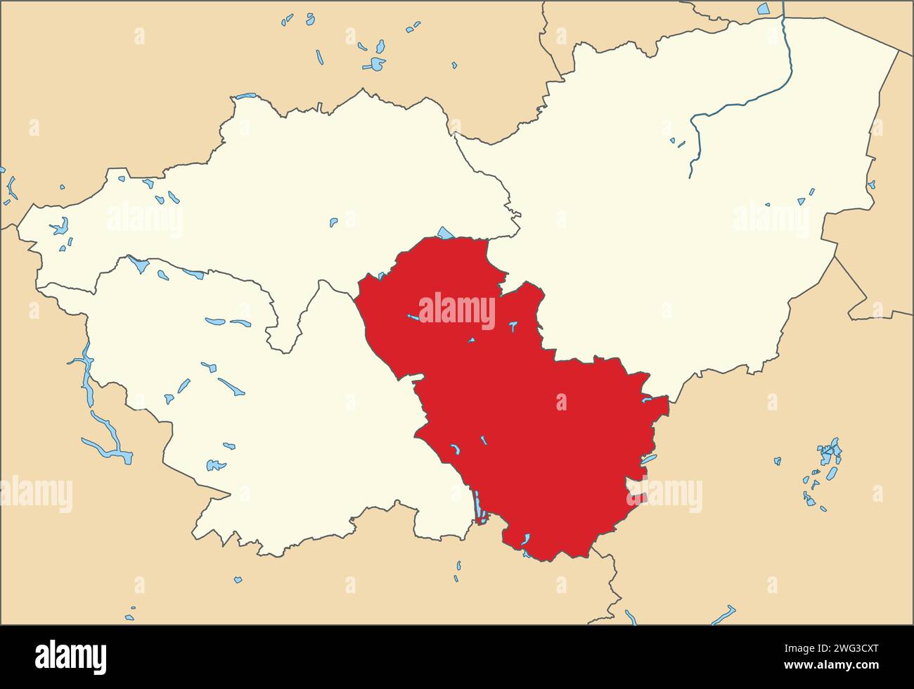 Red location map of the METROPOLITAN BOROUGH OF ROTHERHAM, SOUTH ...