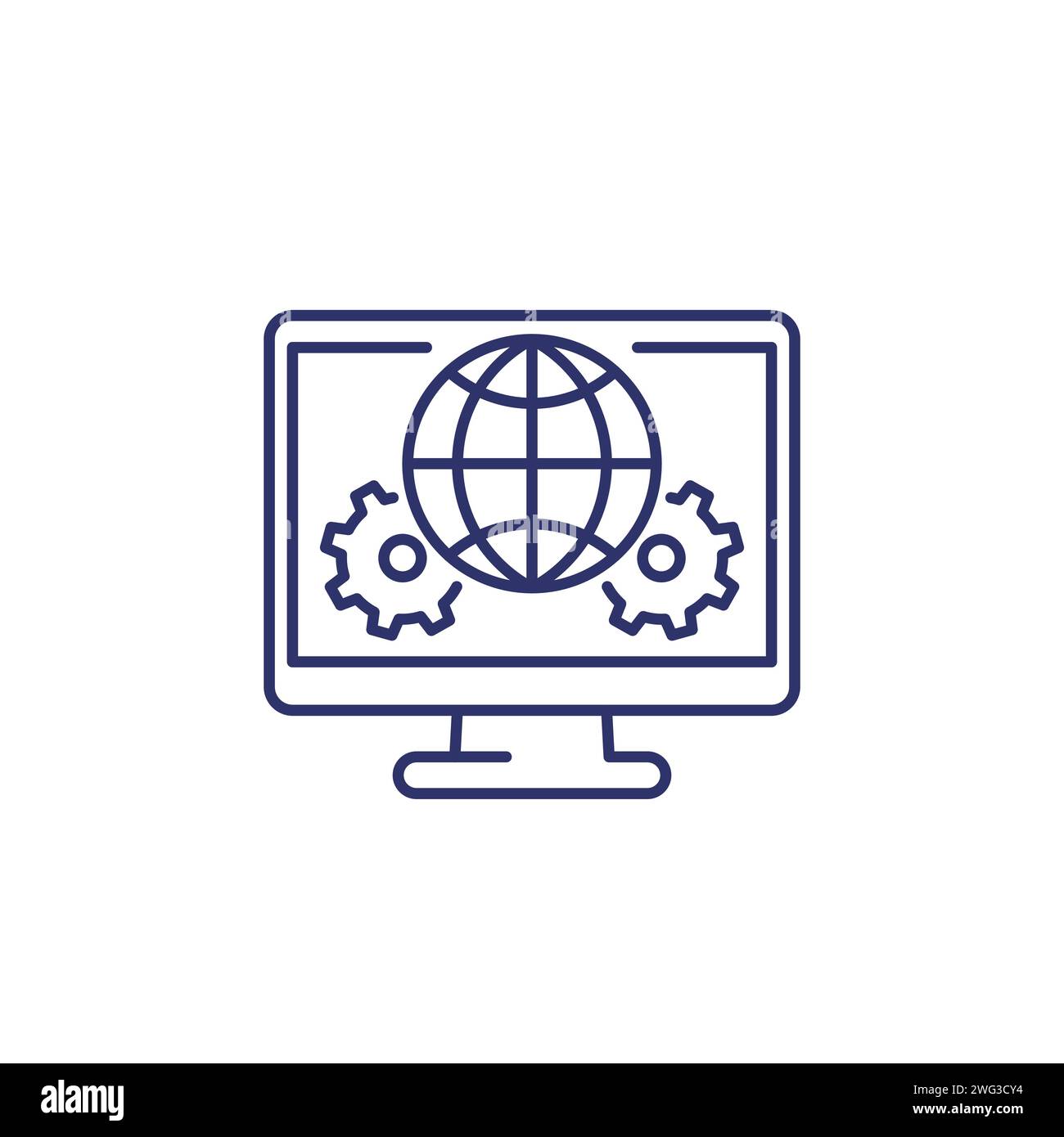 network, connection settings line icon on white Stock Vector Image ... network, connection settings line icon on white Stock Vector Image ...