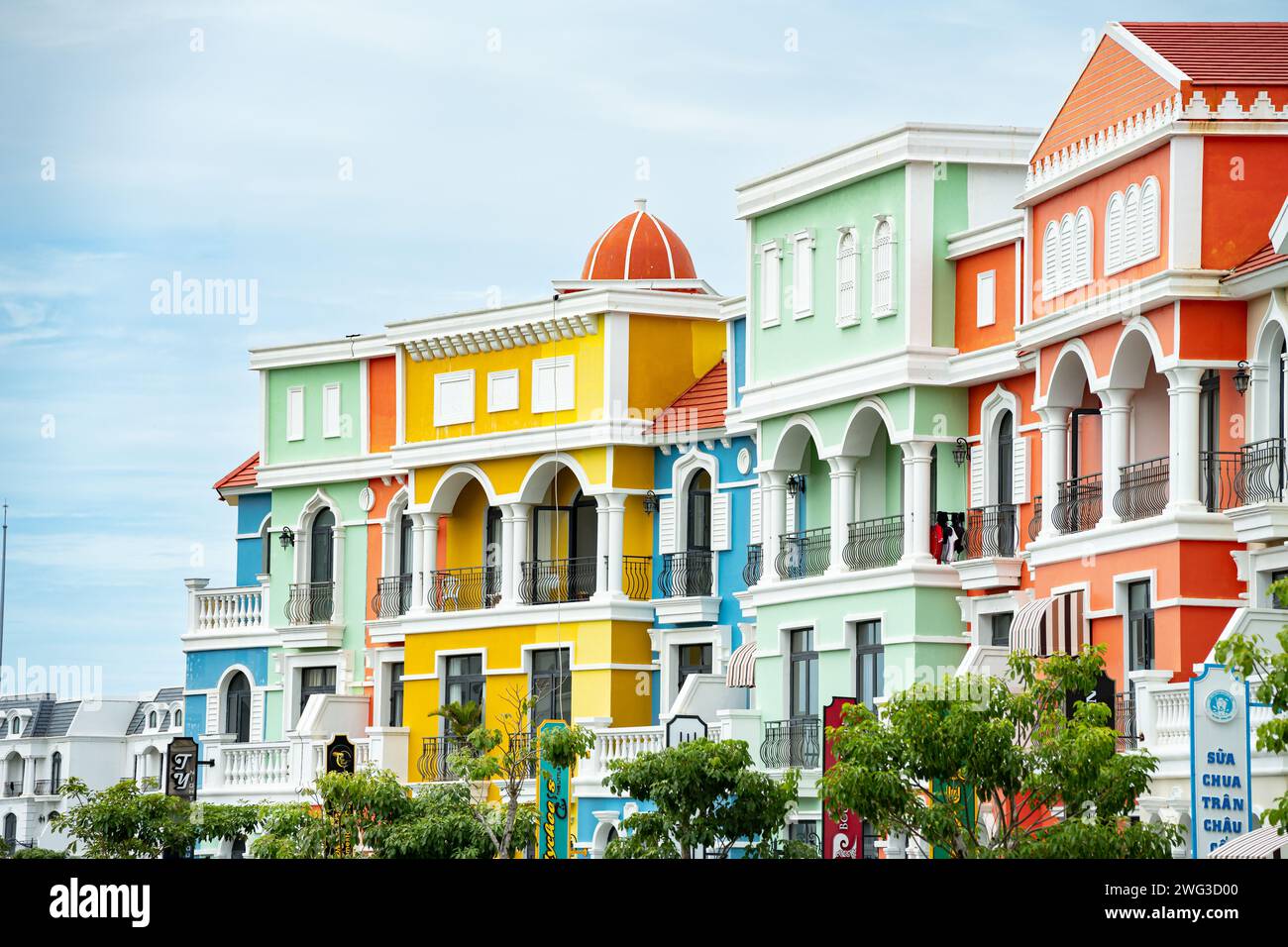 Colorful buildings in city Grand World Phu Quoc Island Vietnam Stock ...