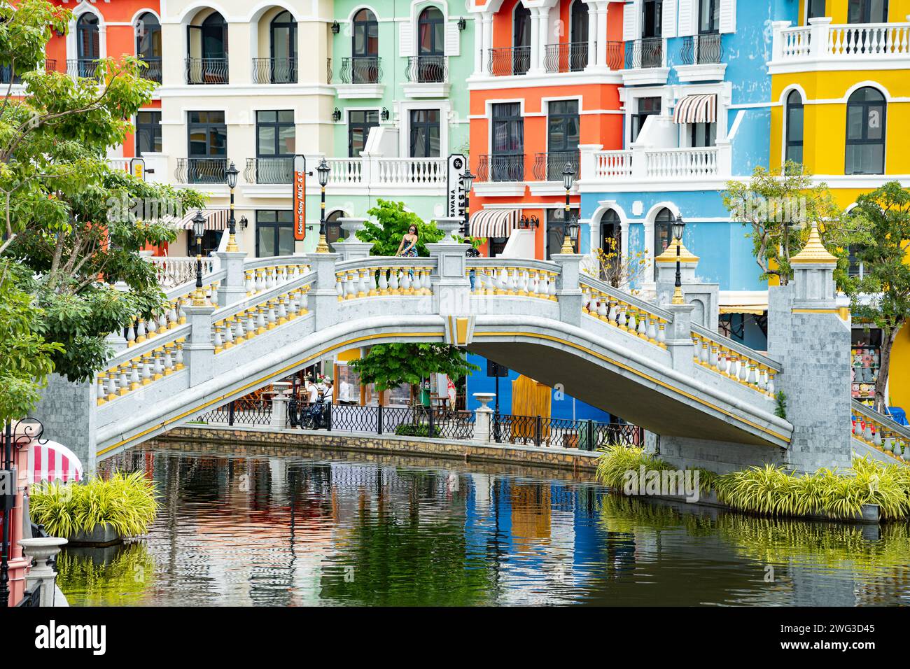 Colorful buildings in city Grand World Phu Quoc Island Vietnam Stock ...