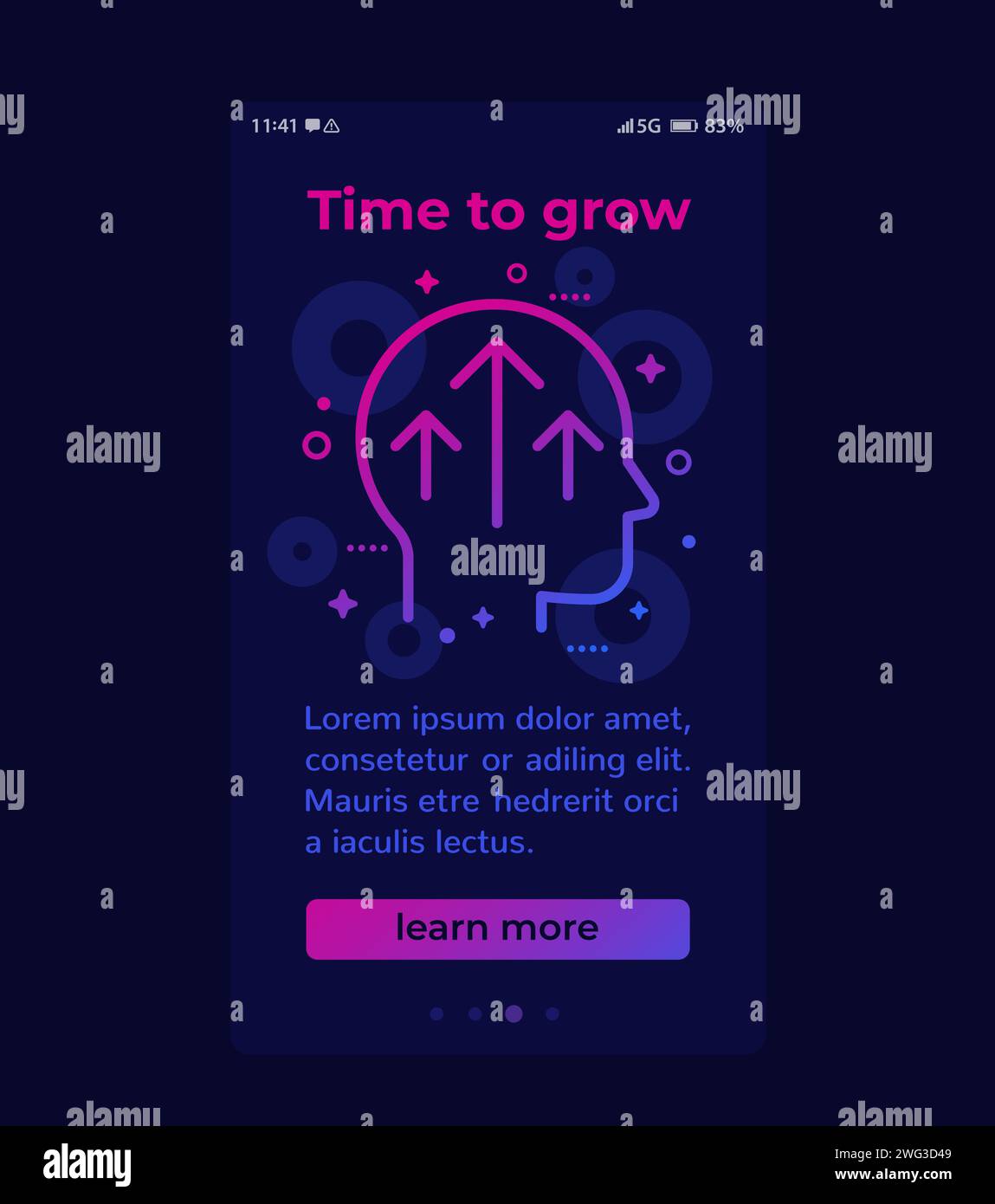 growth mindset and self-improvement mobile banner Stock Vector Image ...