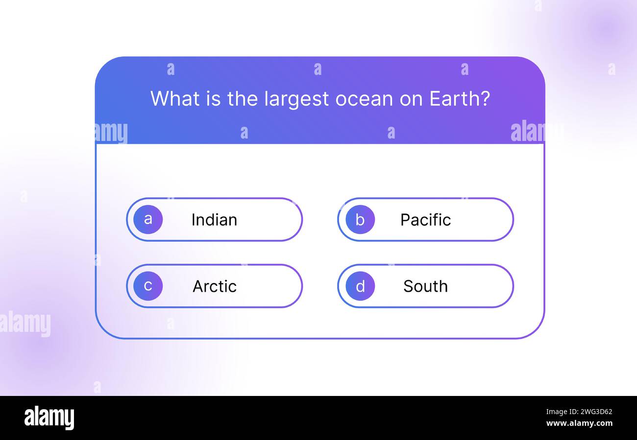 Quiz questions game template. Multiple choice test. Used in answer ...