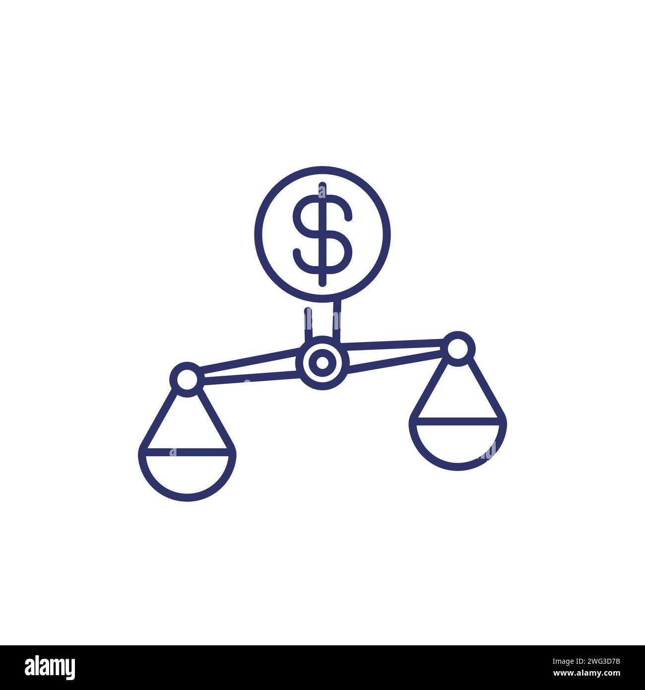 Scales and money, financial balance line icon Stock Vector Image & Art ...