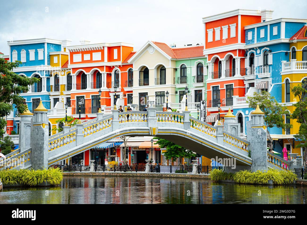 Colorful buildings in city Grand World Phu Quoc Island Vietnam Stock ...