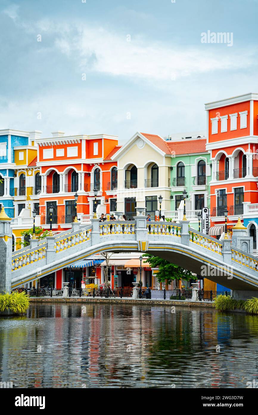 Colorful buildings in city Grand World Phu Quoc Island Vietnam Stock ...