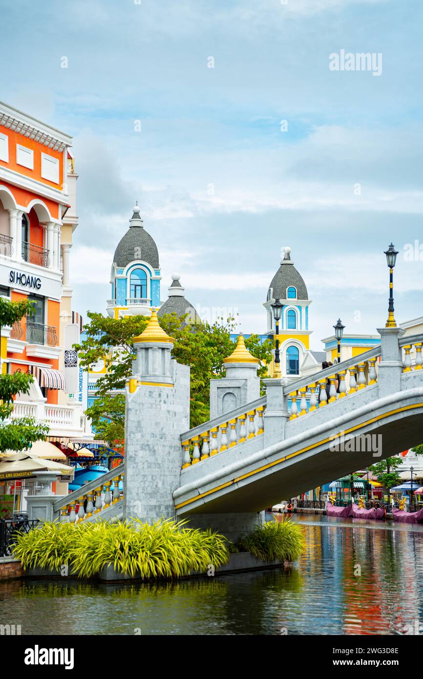 Colorful buildings in city Grand World Phu Quoc Island Vietnam Stock ...