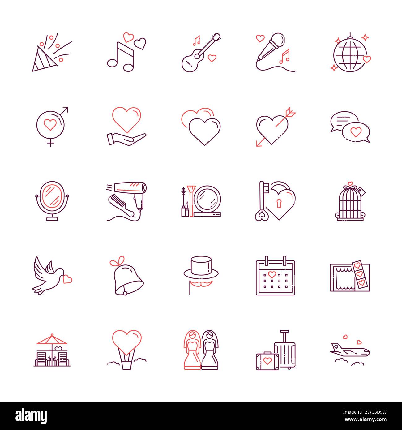 Wedding Celebration Party Icon Collection Stock Vector Image & Art - Alamy