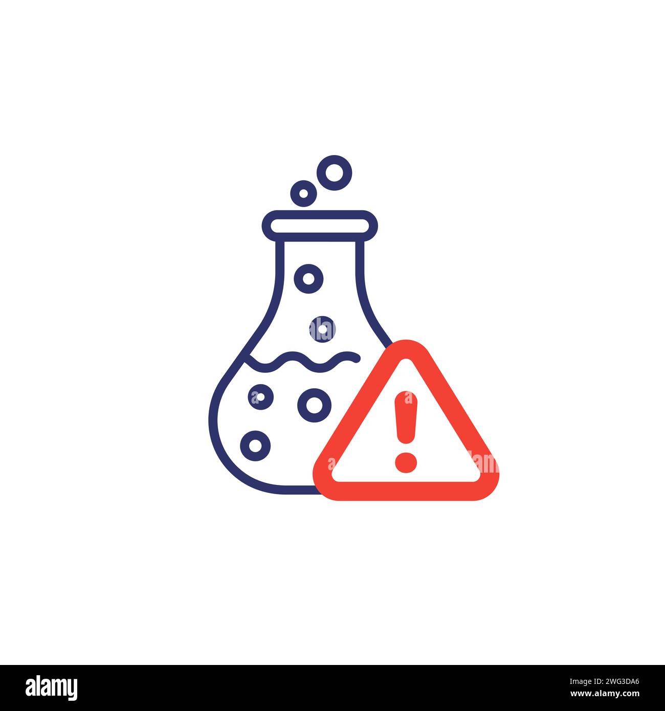chemical reaction icon with warning sign Stock Vector Image & Art - Alamy