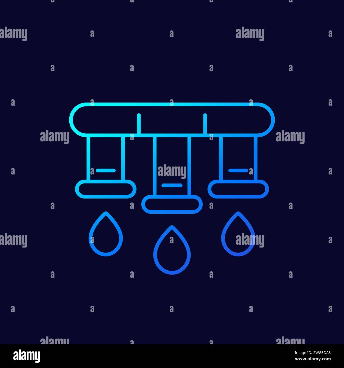 irrigation system, watering line vector icon Stock Vector Image & Art ...