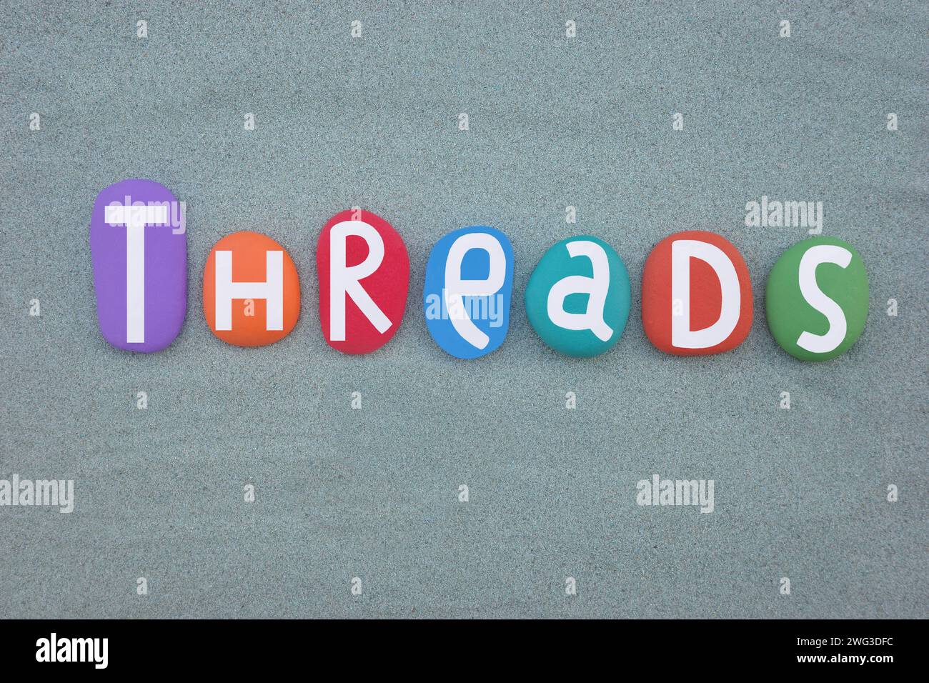 Threads, english word meaning discussions composed with hand painted ...