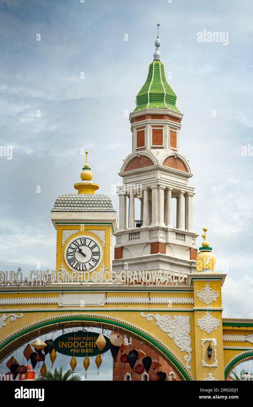 Colorful buildings in city Grand World Phu Quoc Island Vietnam Stock ...