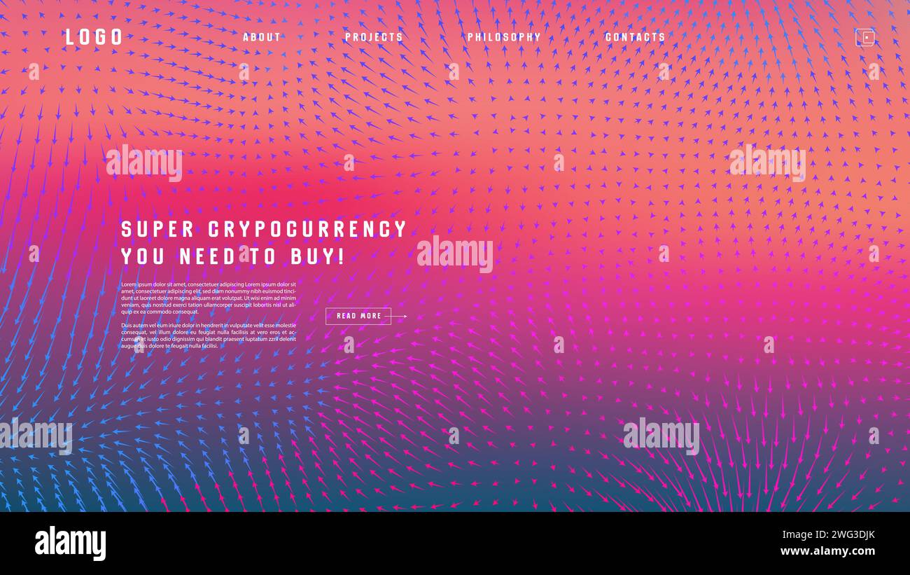 Landing page abstract design with vector field forces matris. Colorful ...