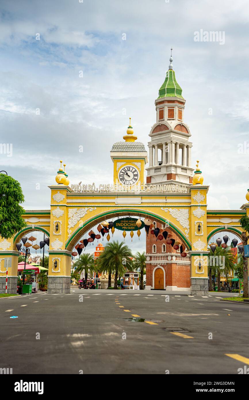 Colorful buildings in city Grand World Phu Quoc Island Vietnam Stock ...