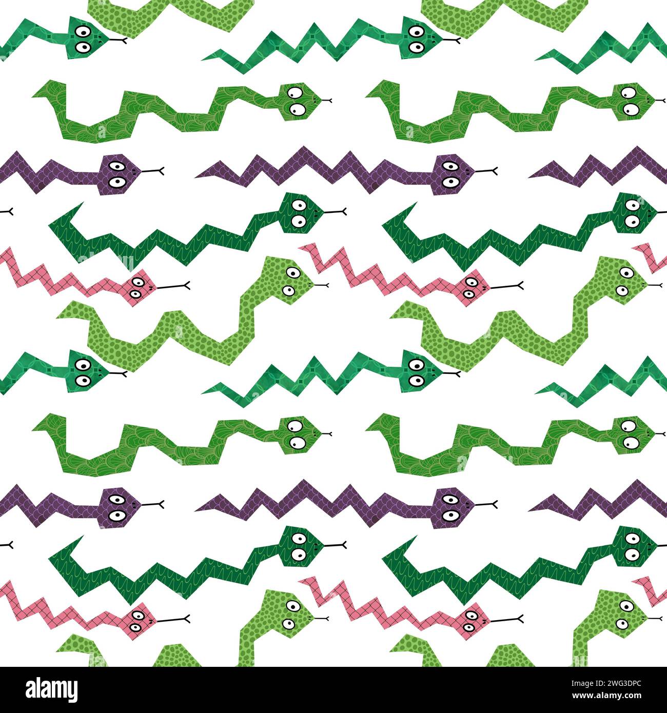 Summer cartoon animals seamless snake pattern for wrapping paper and ...