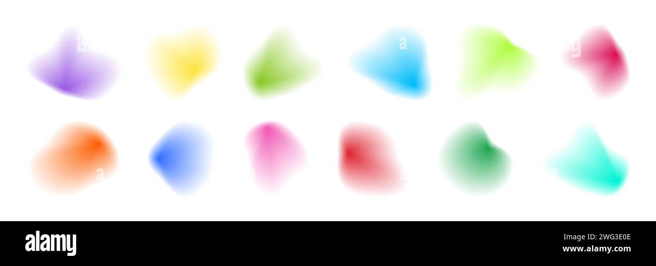Gradient blur blob shapes. Colored figures with a soft gradation from ...