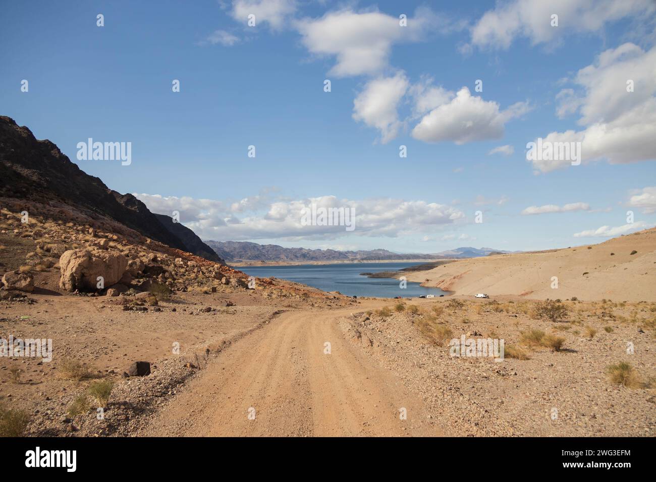 Dirt road through Lake Mead National Recreation Area, Nevada Stock ...