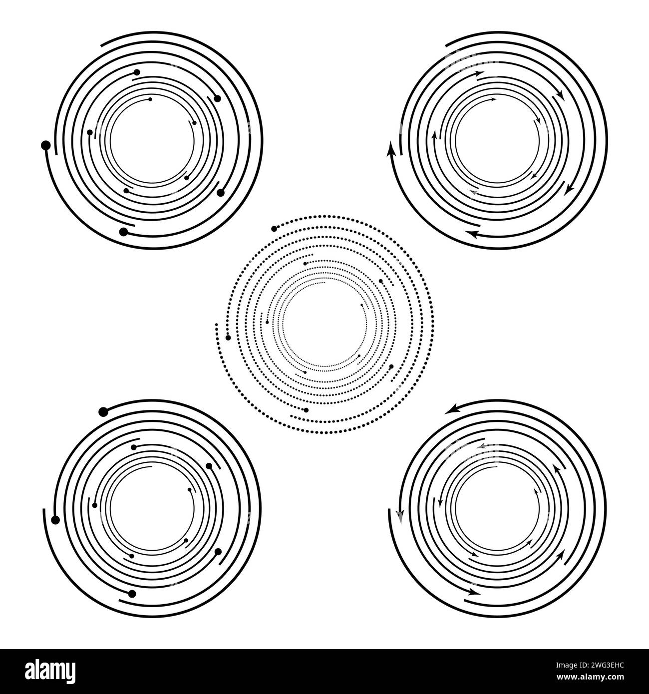 Circular Frame Spins Linear Symbol Rotates Circles Frame Loop Circle Loading Bar Stock Vector 2782