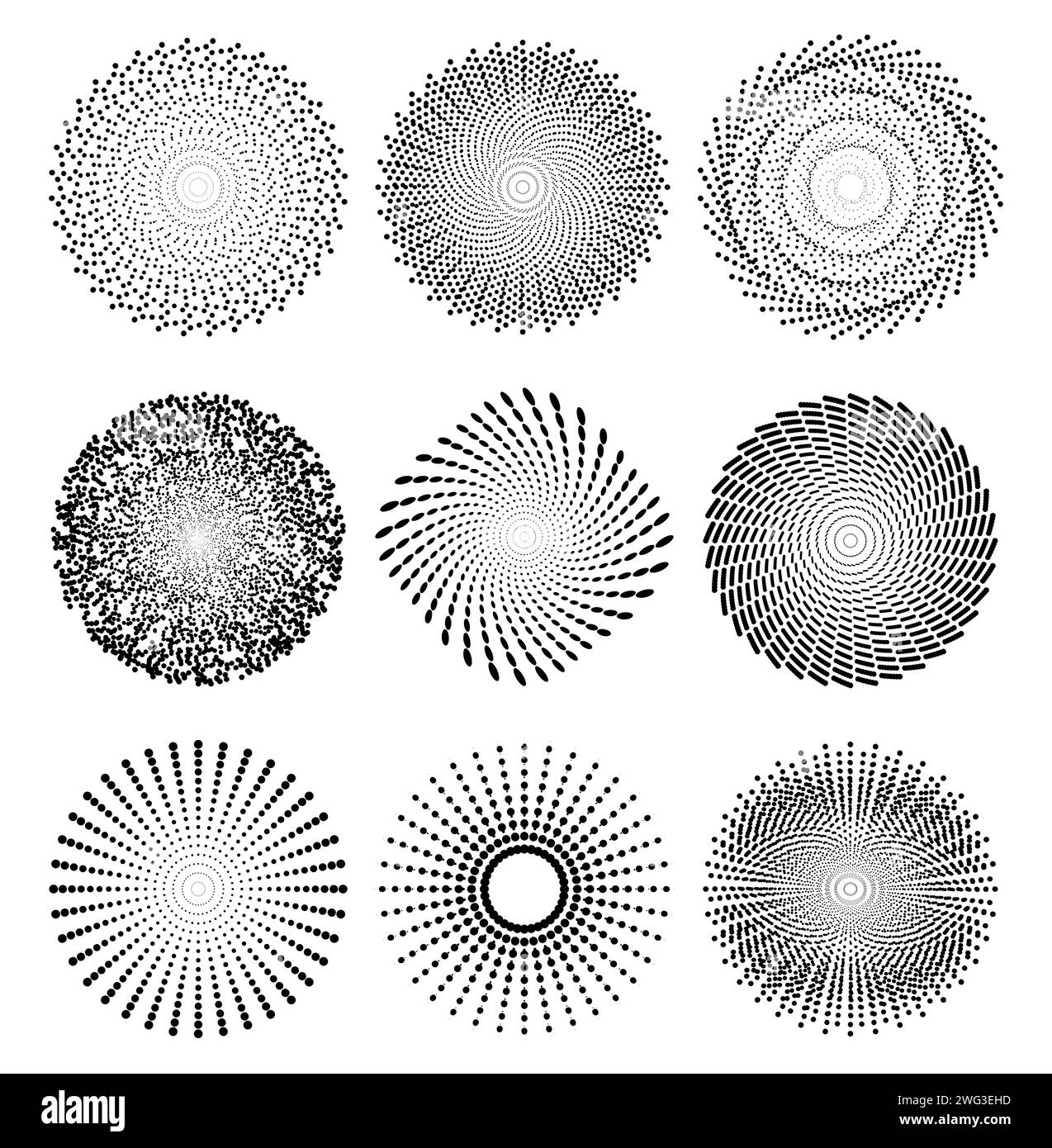 Circles of different textures shades of cycle creative symbols Stock ...