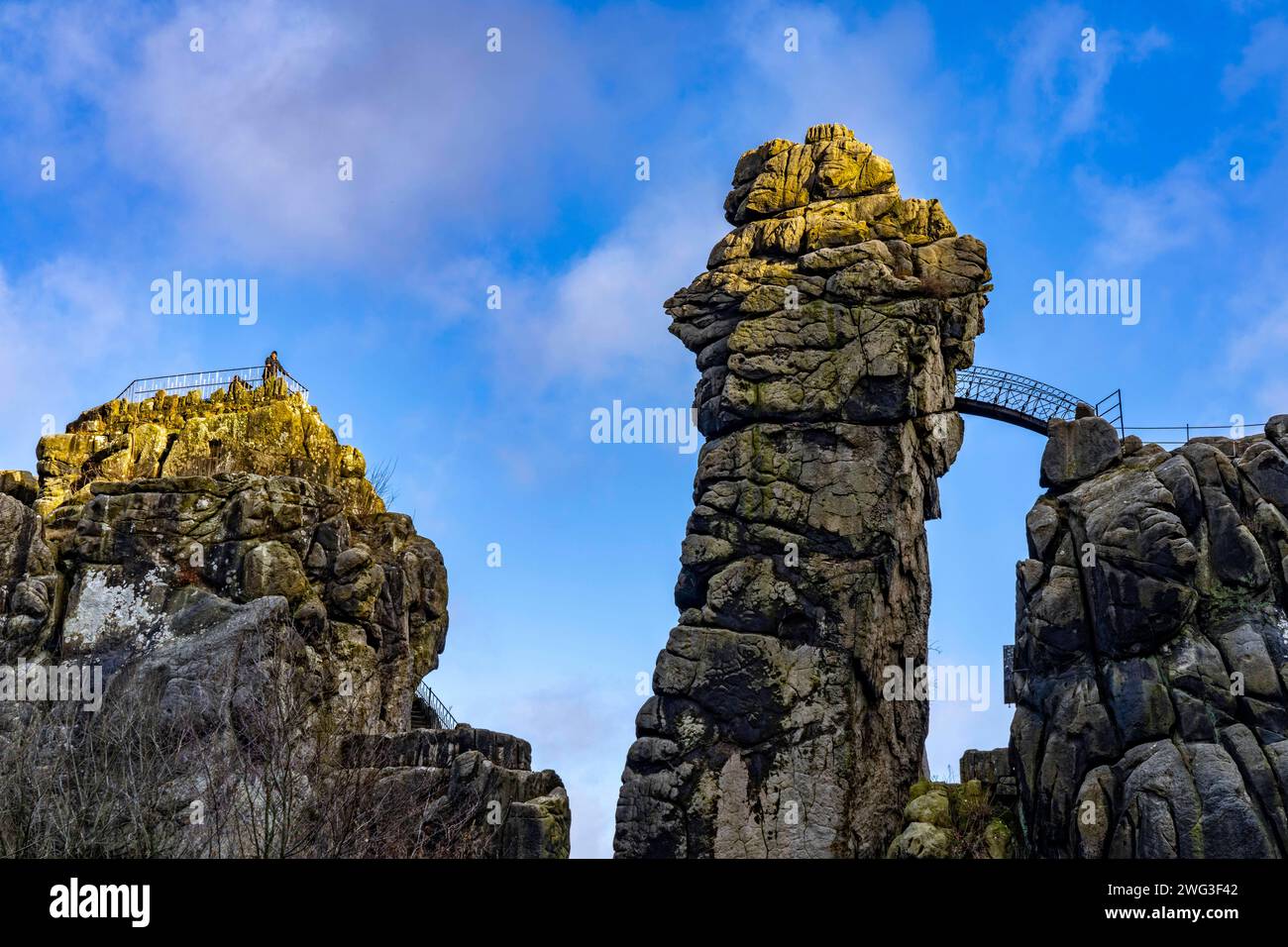 Die Externsteine, eine Sandstein Felsformtation, im Teutoburger Wald ...