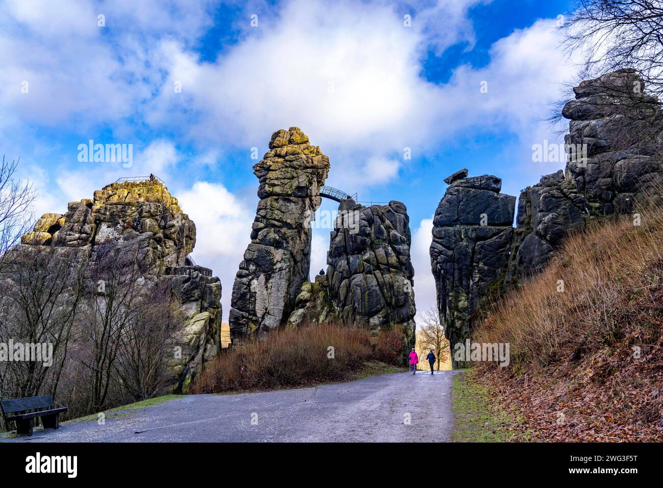 Die Externsteine, eine Sandstein Felsformtation, im Teutoburger Wald ...