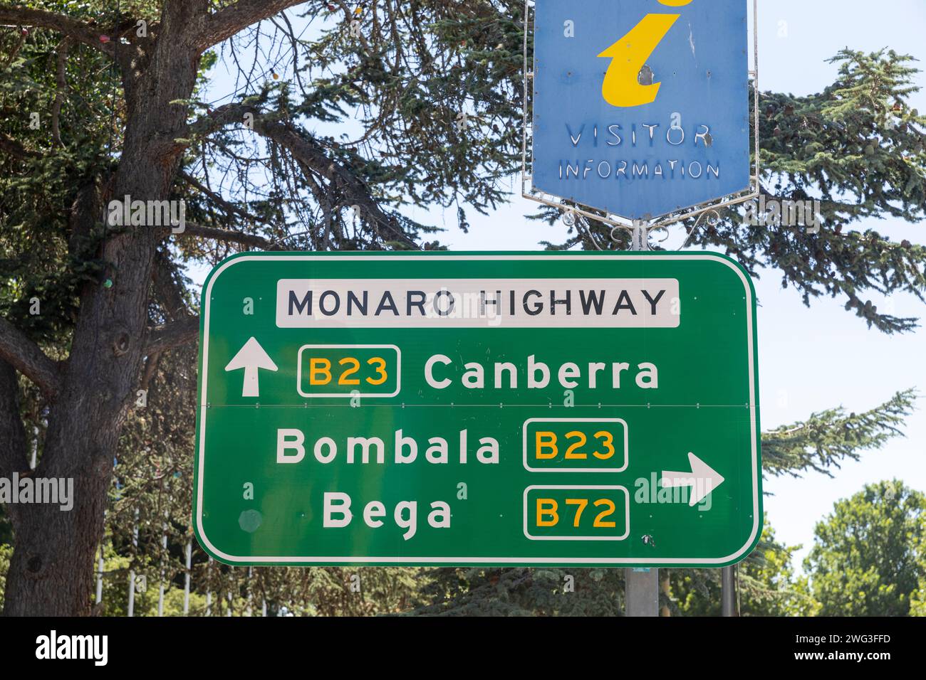 Monaro highway road in Cooma New South Wales with road directions to ...