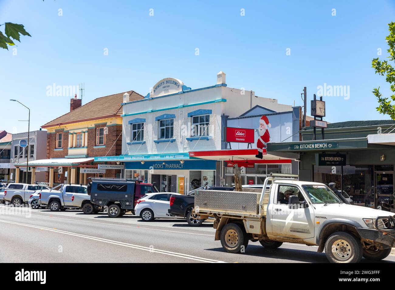 Cooma, australian town in New South Wales, shops and stores on the Main ...