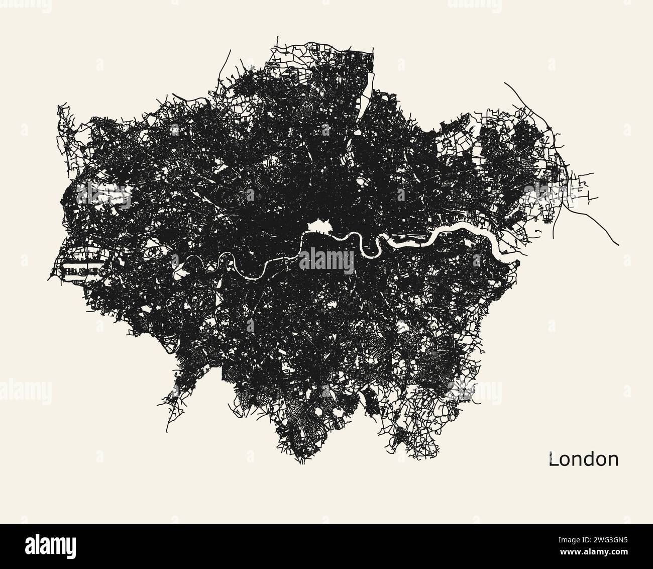 City road map of London, UK Stock Vector Image & Art - Alamy