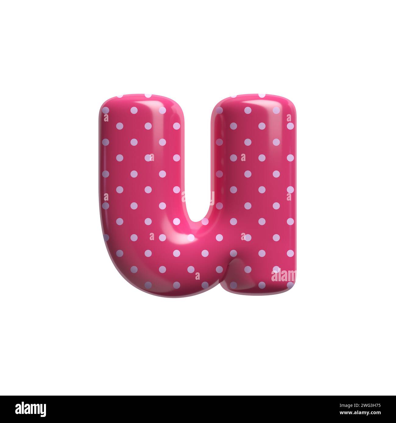 Polka dot letter U - Small 3d pink retro font - Suitable for Fashion ...