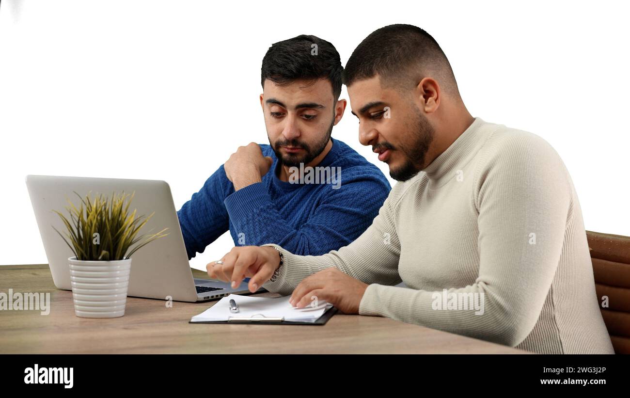 Two multiethnic men working in hi-res stock photography and images - Alamy
