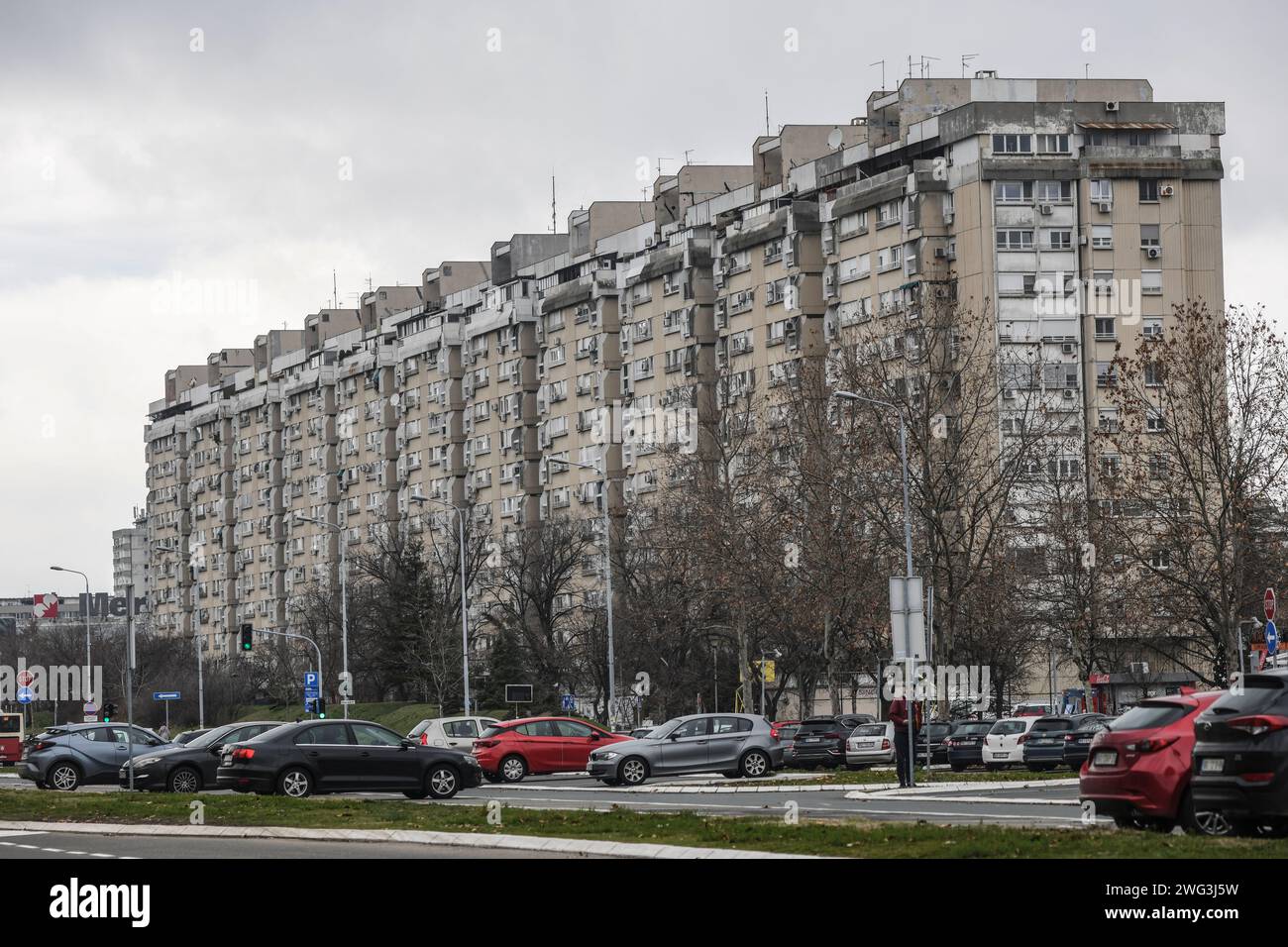 New Belgrade monoblock. Serbia Stock Photo - Alamy