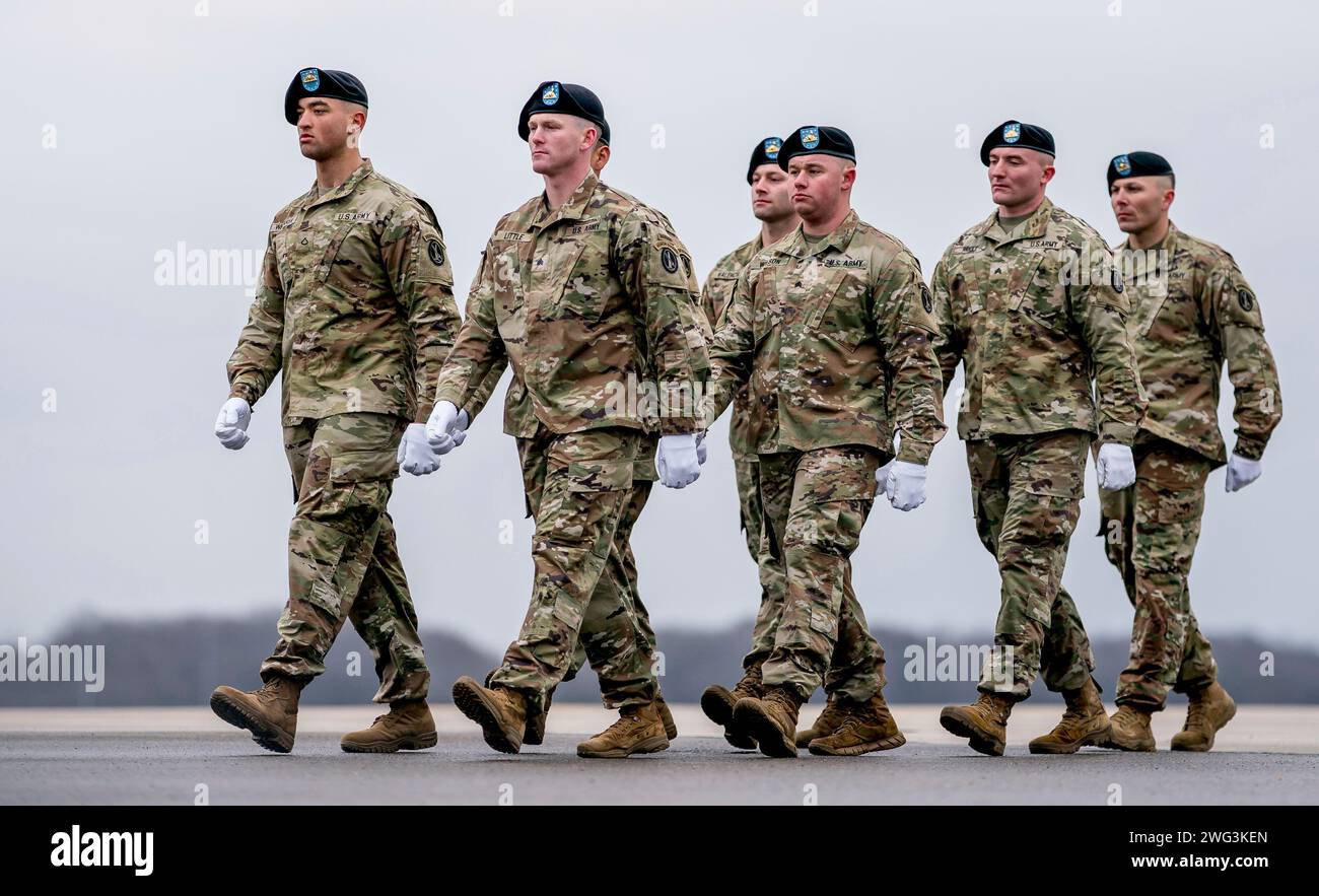 February 2, 2024, Dover, De, USA: The United States Army Old Guard ...