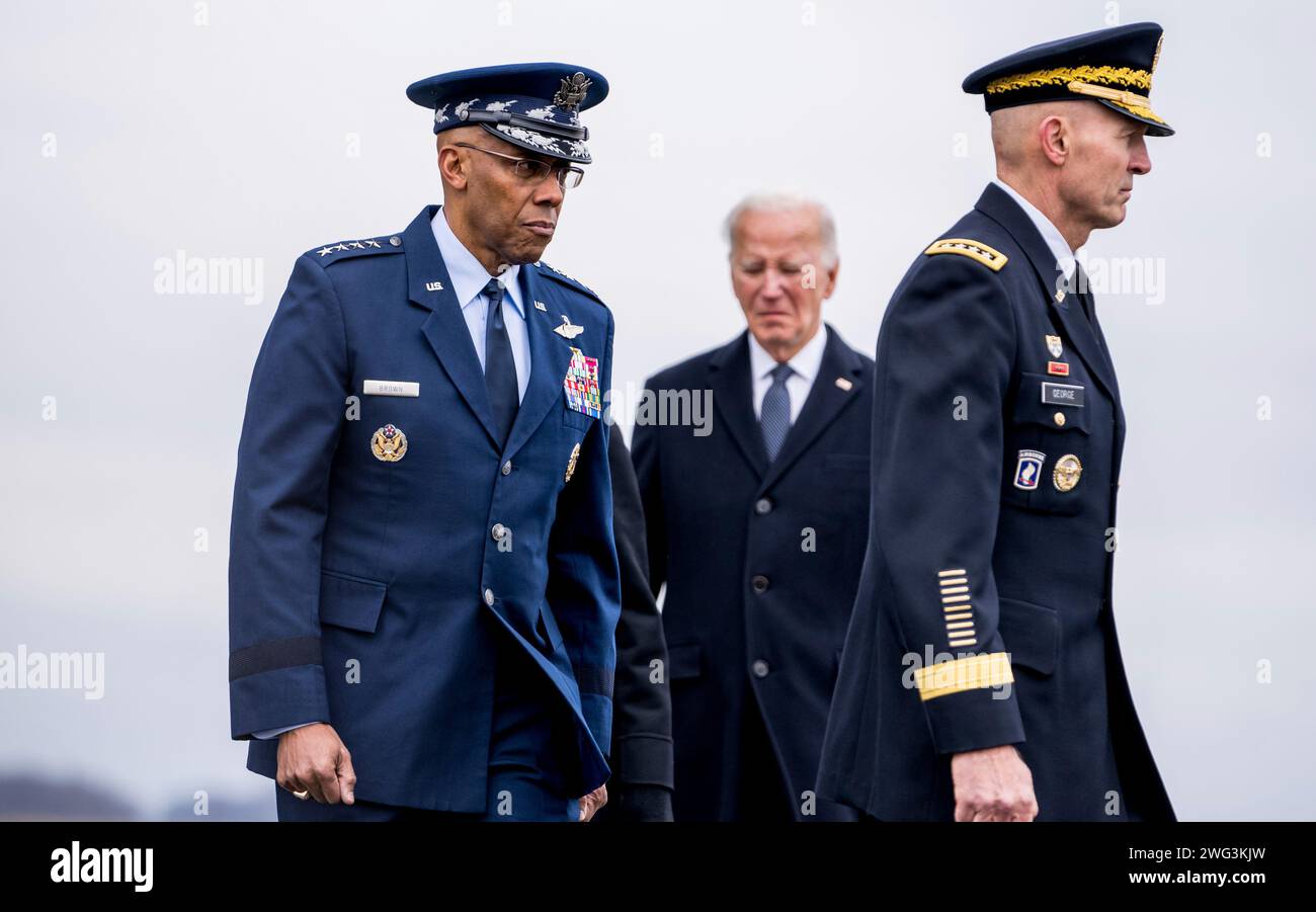 February 2, 2024, Dover, De, USA: Joint Chiefs of Staff Air Force Gen ...
