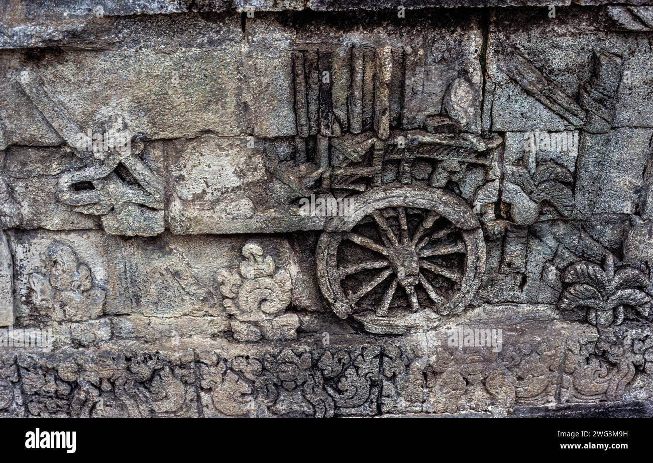 Stone Figures in the Prambanan Hindu Temple in Java, Indonesia Stock ...