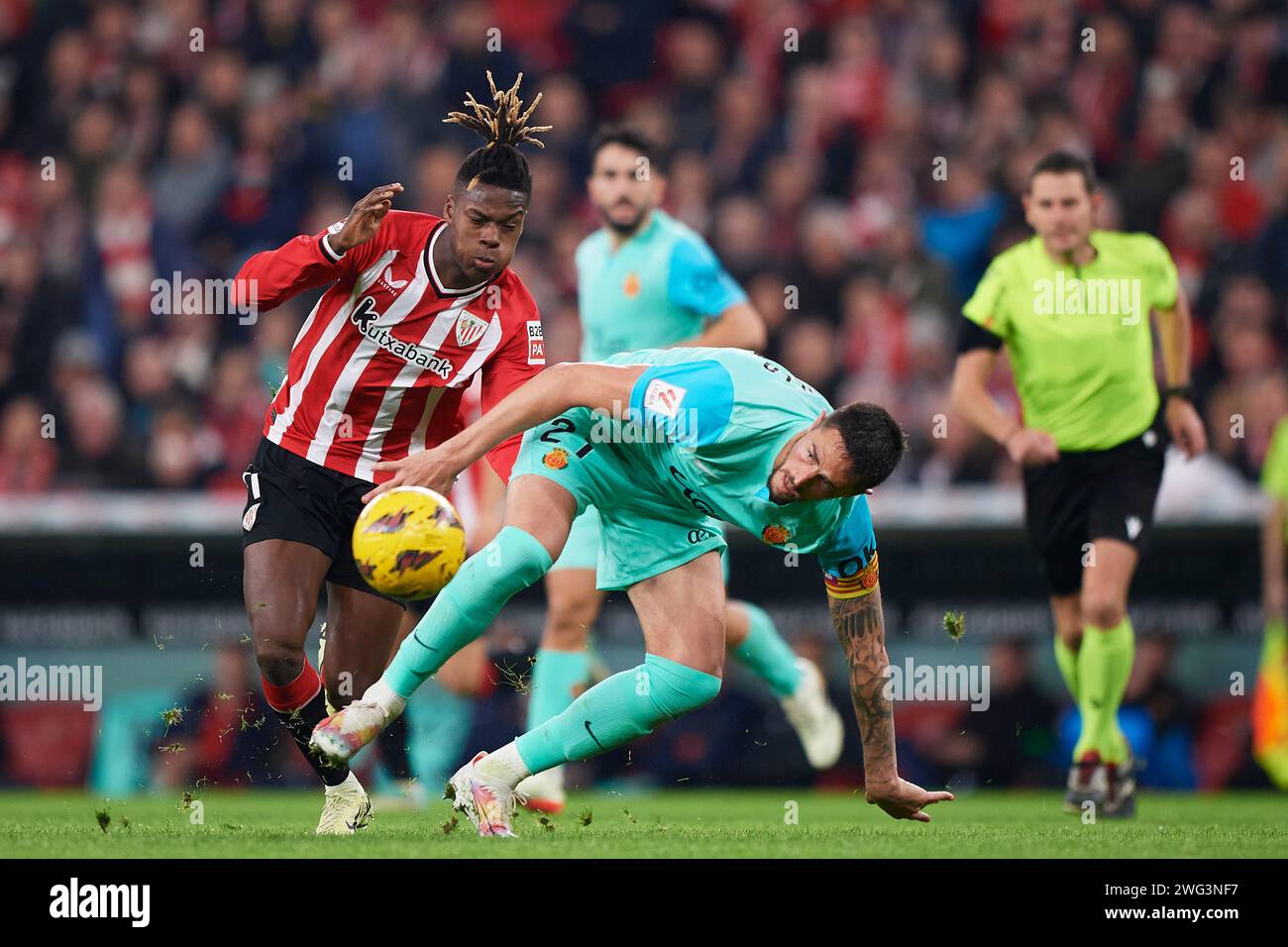 Antonio Jose Raillo of RCD Mallorca duels for the ball with Nico ...