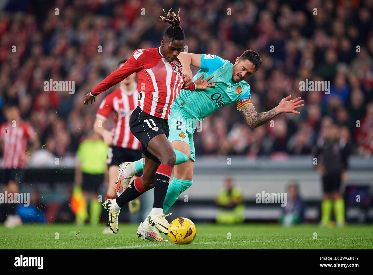 Antonio Jose Raillo of RCD Mallorca duels for the ball with Nico ...