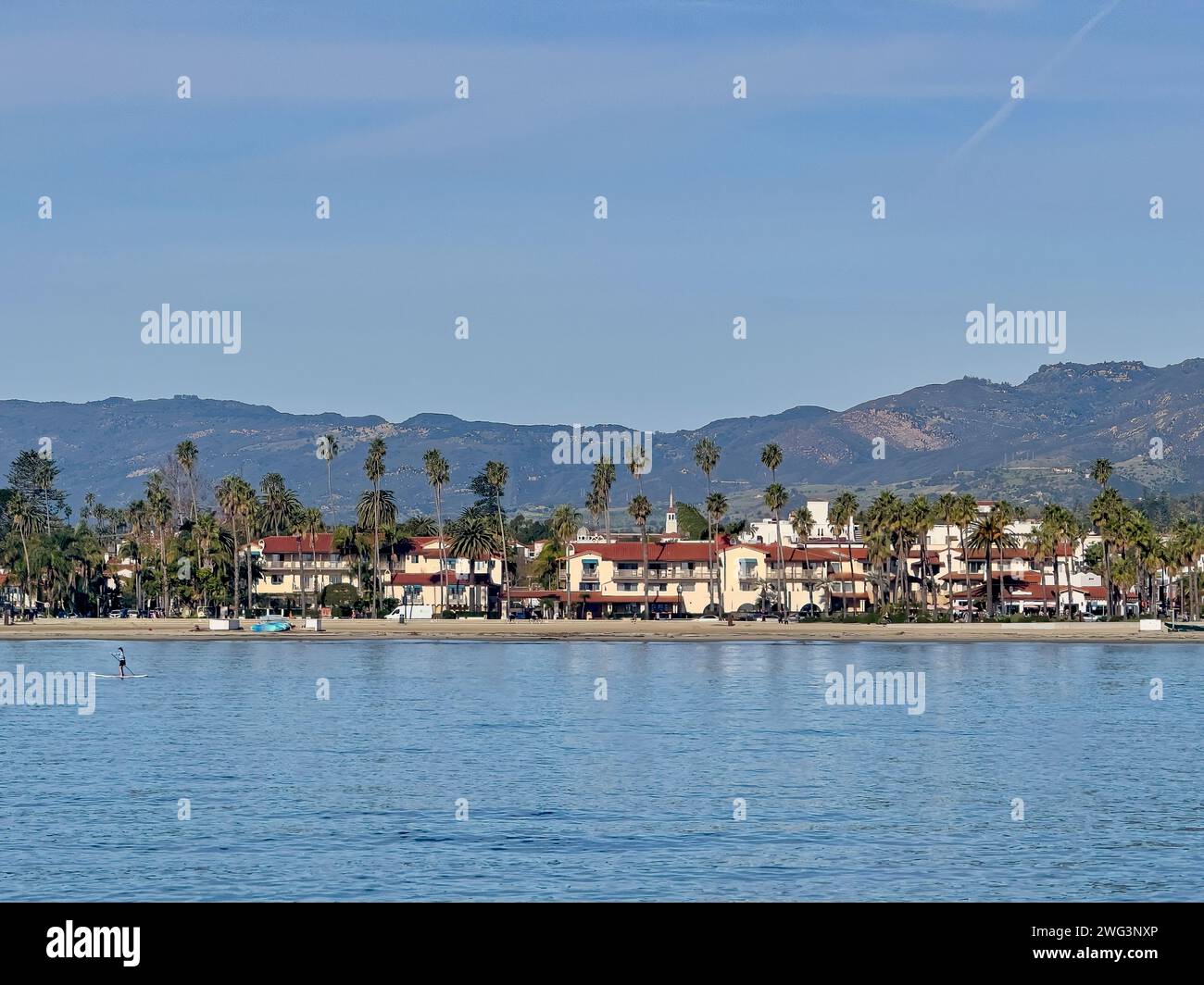 Santa Barbara, CA, USA - January 27, 2024: Harbor View Inn red roofed ...