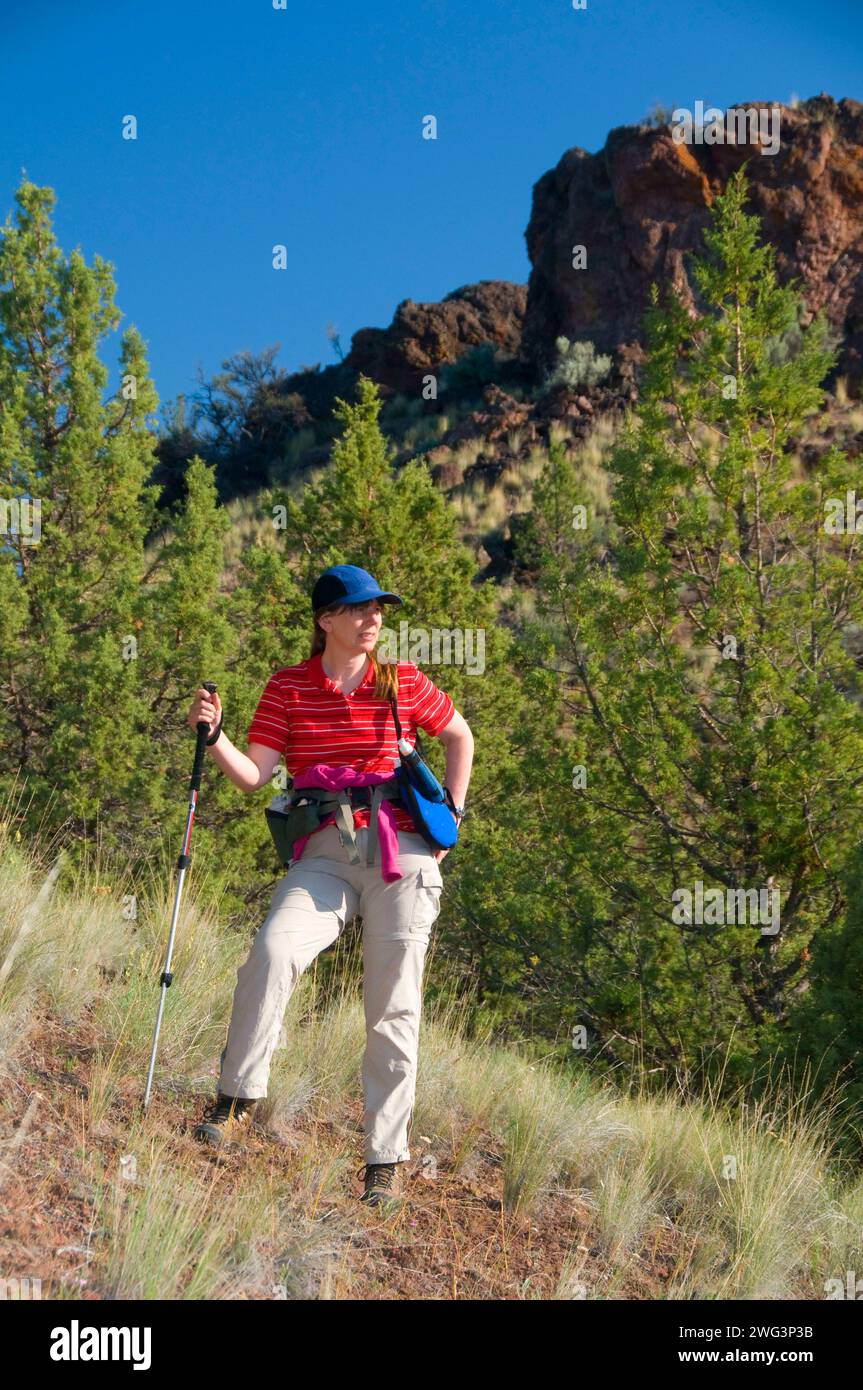 Hiker in grassland, Pine Creek Conservation Area, Journey through Time ...