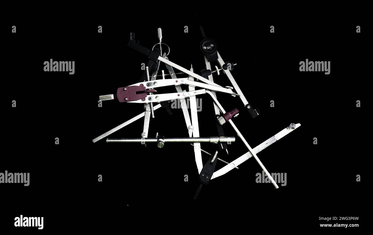 A group of dividers, small measuring tools Stock Photo - Alamy
