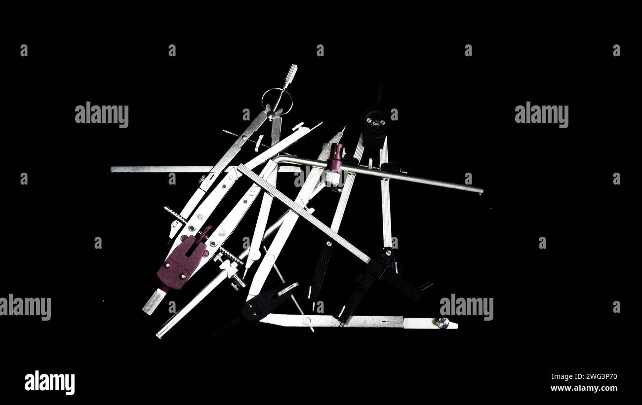 A group of dividers, small measuring tools Stock Photo - Alamy