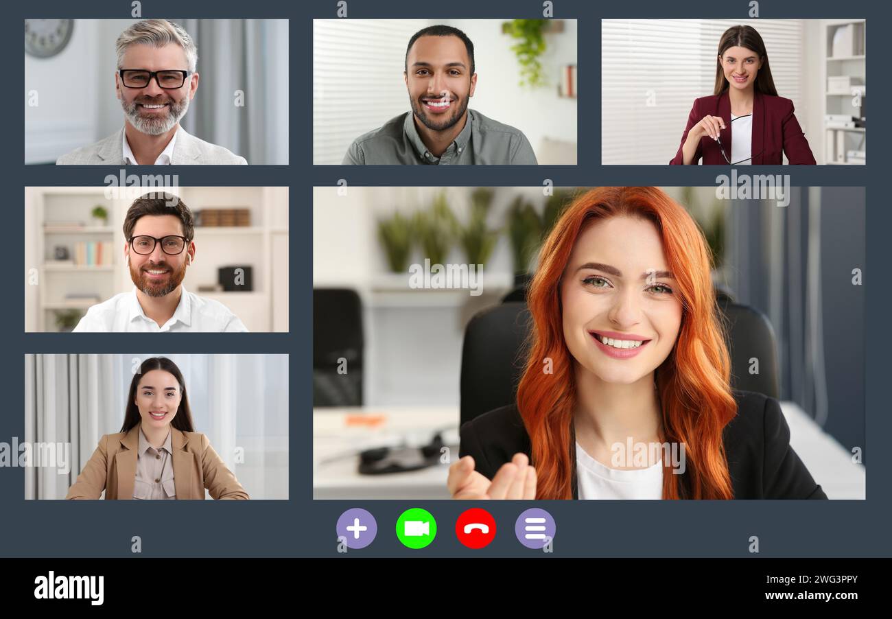 Monitor showing video call hi-res stock photography and images - Alamy
