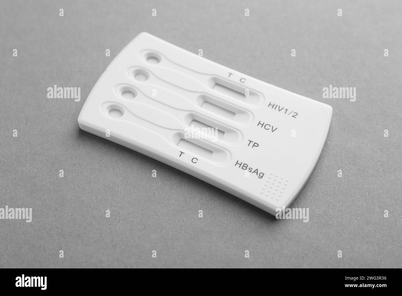 Disposable multi-infection express test on light grey background Stock ...