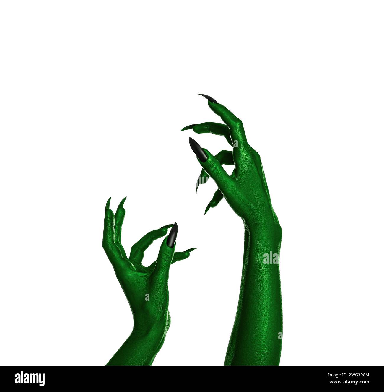 Creepy monster. Green hands with claws isolated on white Stock Photo ...