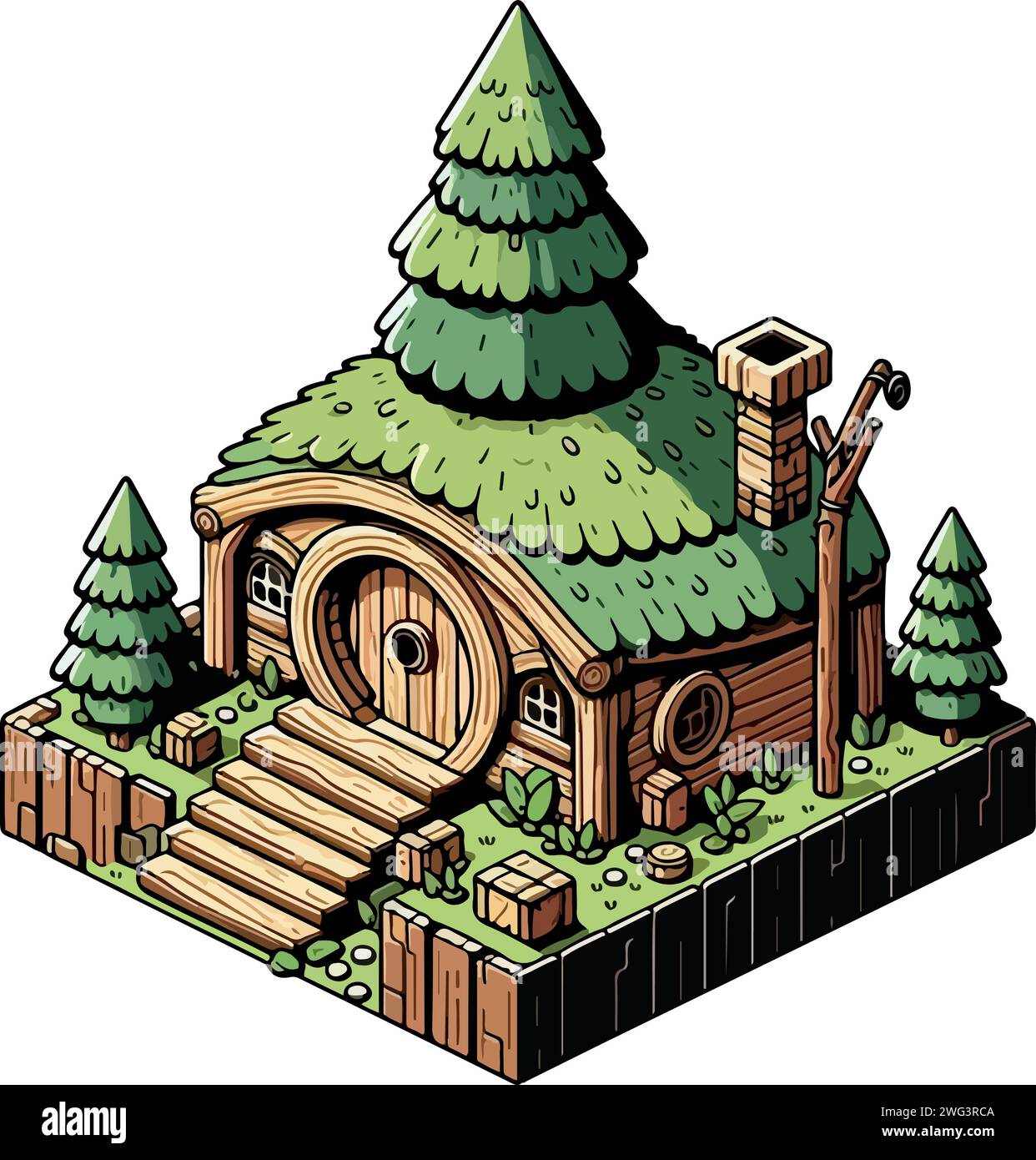 Nicely fantasy dwarf house isometric vector draw Stock Vector Image ...