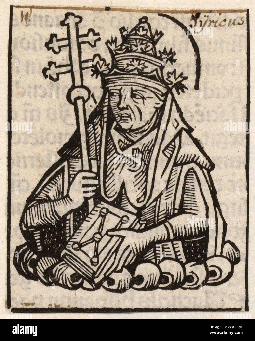 A 16th Century engraving of Pope Marcellus I who was pontiff from AD308 ...