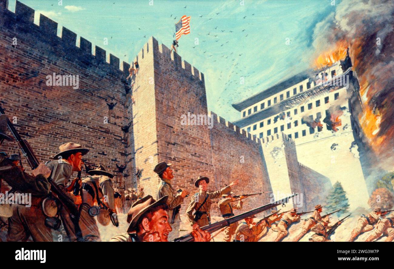 American soldiers scale the walls of Beijing to relieve the siege of ...
