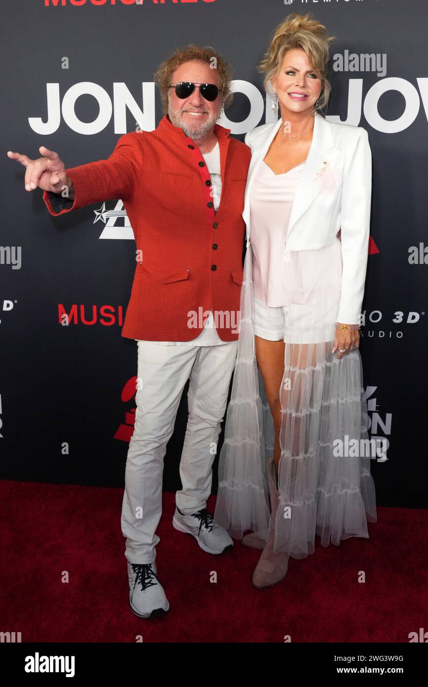 Sammy Hagar, left, and Kari Karte arrive at MusiCares Person of the ...