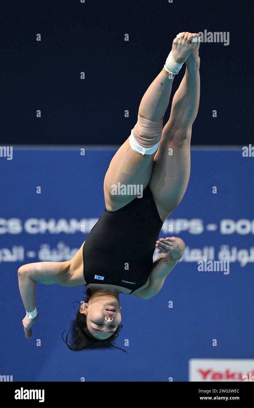 Doha, Qatar. 2nd Feb, 2024. Kim Suji of South Korea competes during the ...