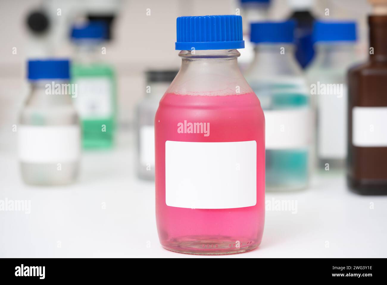 Glass laboratory bottles Stock Photo - Alamy